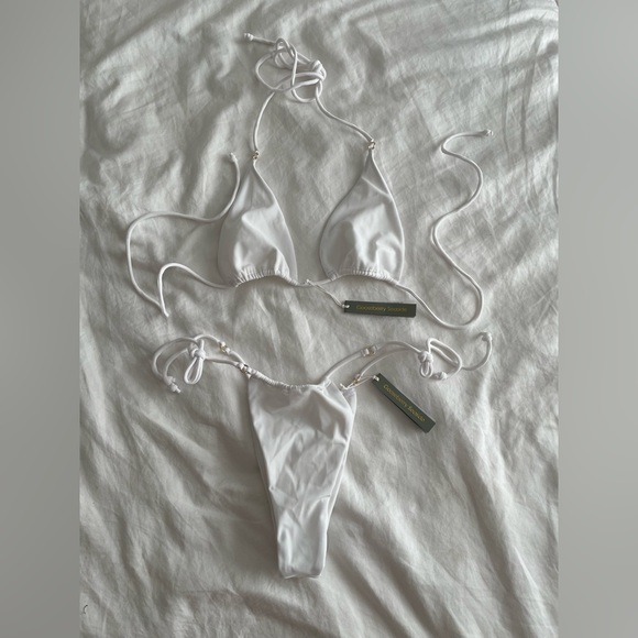 Gooseberry | Swim | Gooseberry Seaside White Triangle Bikini Set | Poshmark